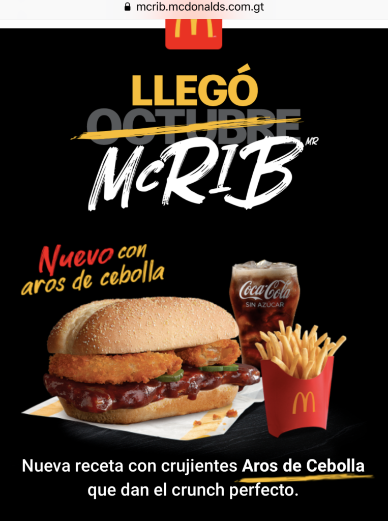 2019 Guatemala McRib Options Returns With Options - McRib Locator
